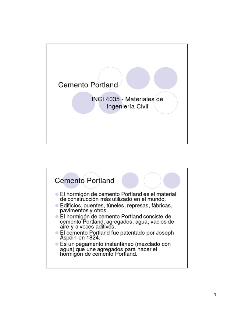 Cemento Portland | Descargar gratis PDF | Hormigón | Cemento