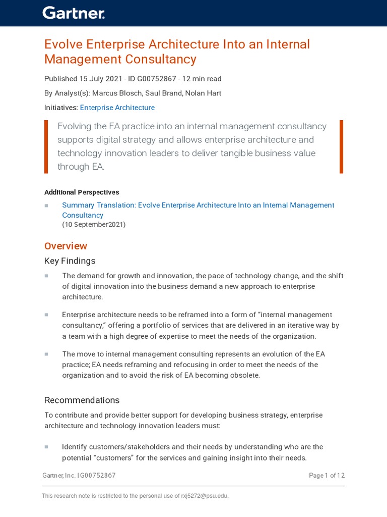 Evolve Enterprise | PDF | Enterprise Architecture | Consultant