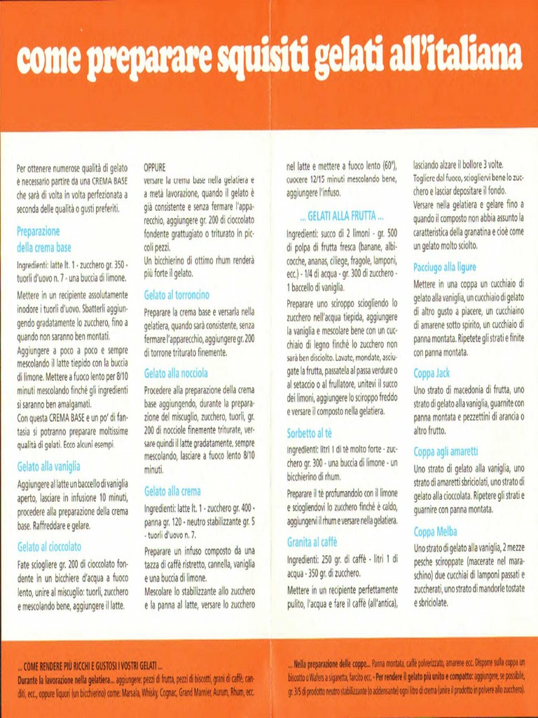 Ricette Base Gelato | PDF