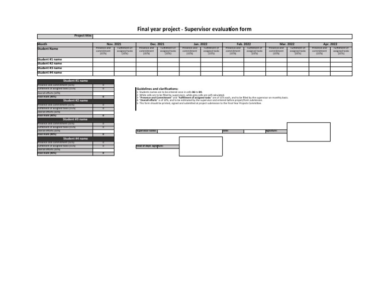 Supervisor Evaluation Form | PDF