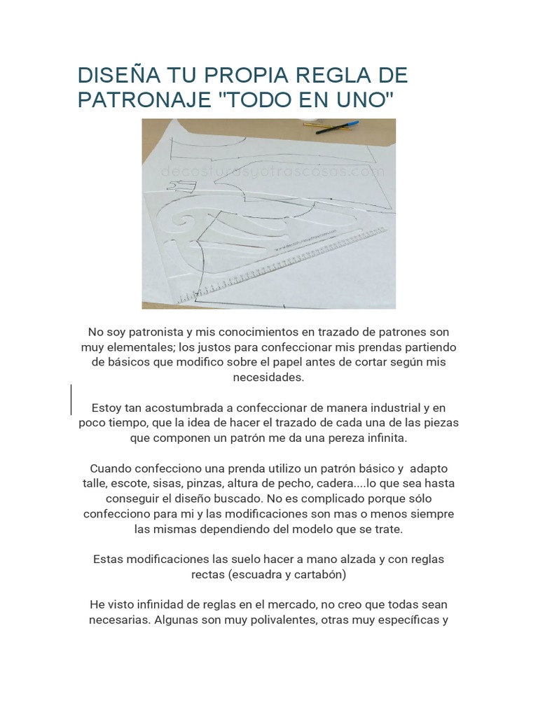 Diseña Tu Propia Regla de Patronaje | PDF