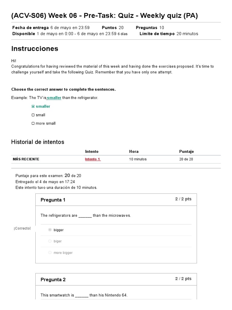 Weekly quiz for week 6 (20pts, 10 questions | PDF