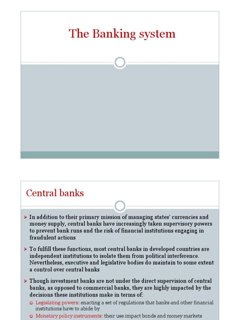 STLT Finance 1 - Banking System | PDF | Interbank Lending Market | Banks