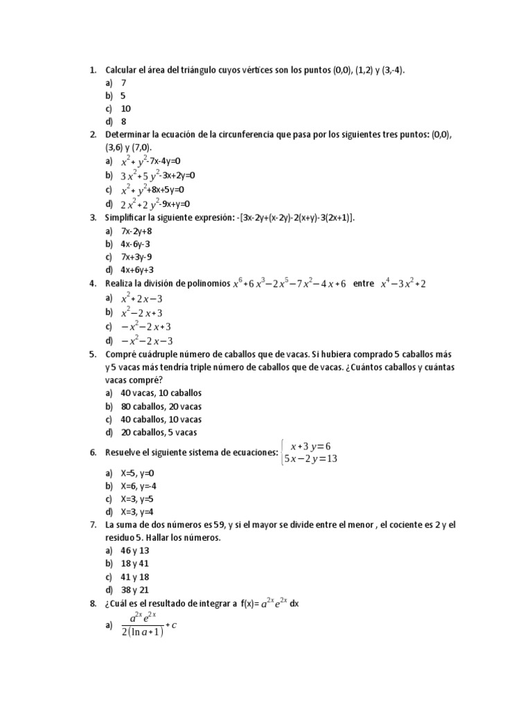 Ejercicios 2 | PDF | Matemática Elemental | Matemáticas