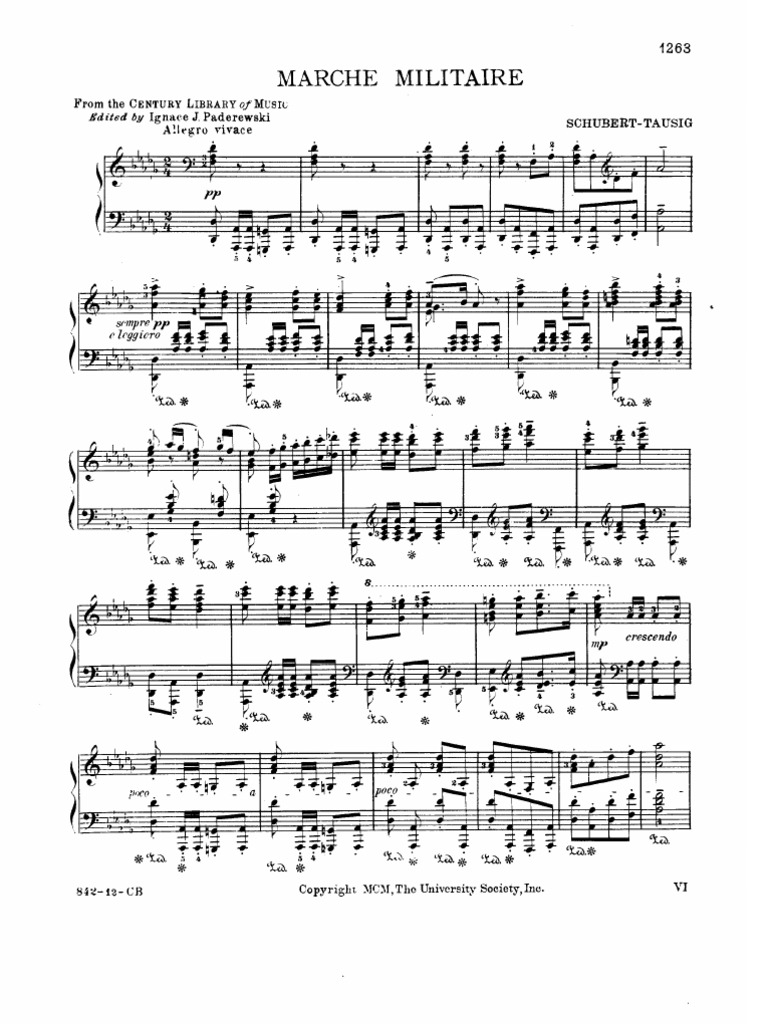 [Sheet Music - Score - Piano] Schubert - Military March