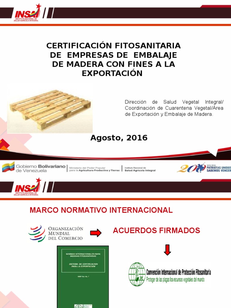 Embalaje-de-Madera EXPORTACION VENEZUELA INSAI | PDF | Temperatura | Madera