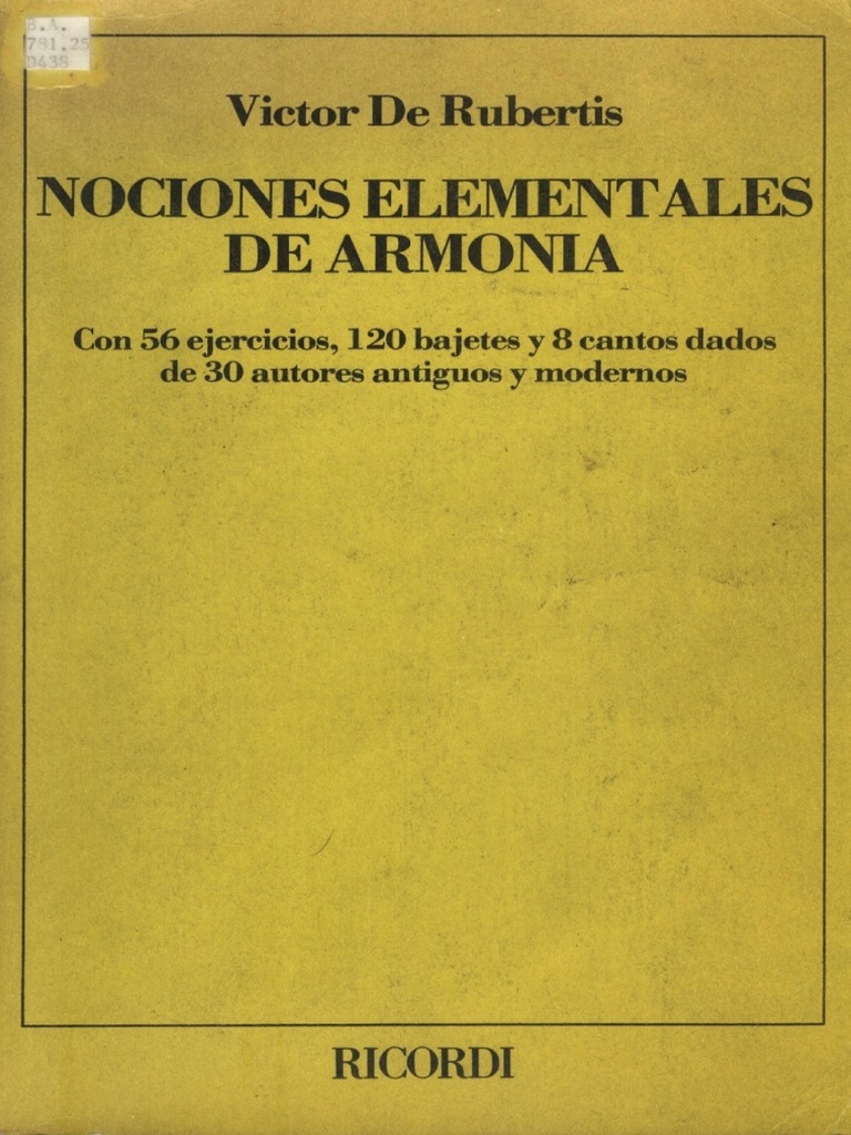 Victor de Rubertis Nociones Elementales de Armonia Victor de Rubertis | PDF