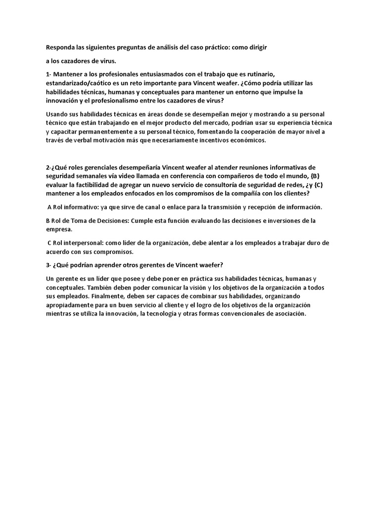 El Gerente y Sus Roles UNIDAD 1 ACT 2 | PDF