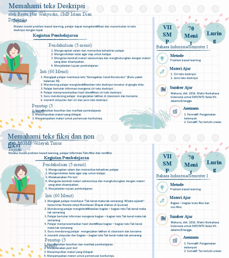 Template RPP Non Fiksi | PDF