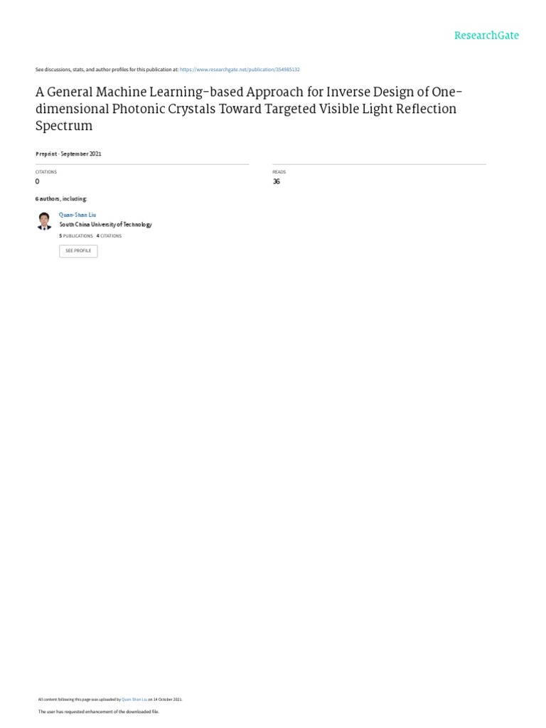 A General Machine Learning-Based Approach For Inverse Design of One-Dimensional Photonic ...