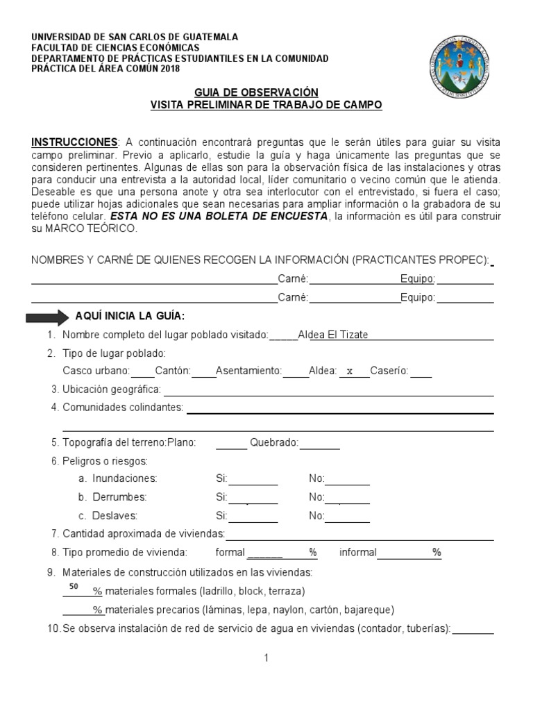 PROPEC 2018-2c GUÍA DE OBSERVACIÓN | PDF | Vertedero | Alcantarillado