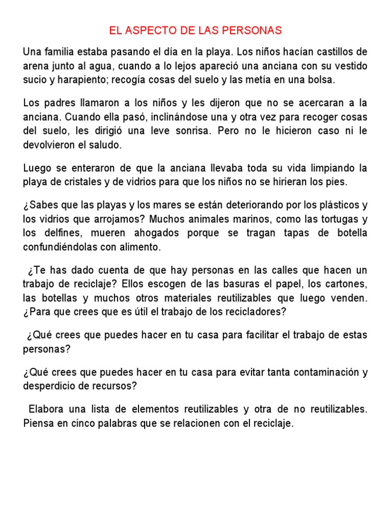 CUENTOS | PDF | Reciclaje | Residuos