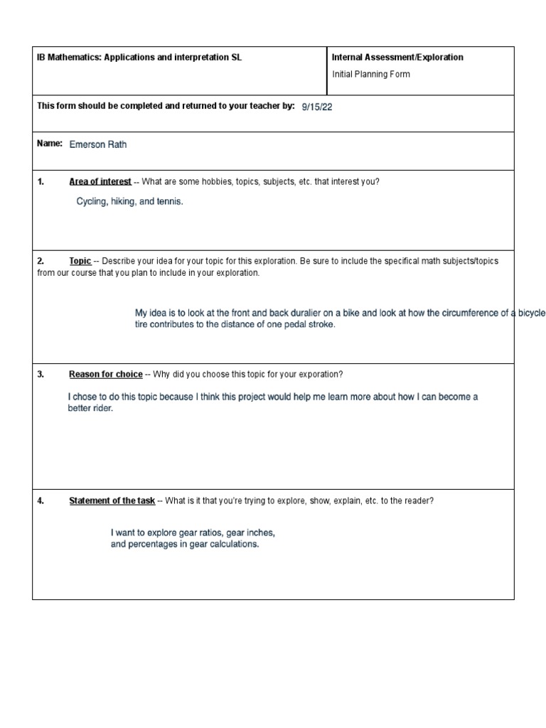 IA Planning Form | PDF