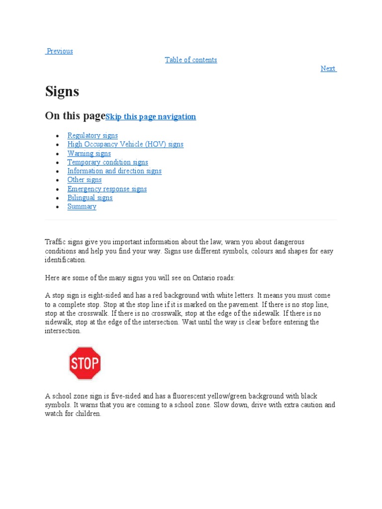 Road Signs | PDF | Traffic | Road