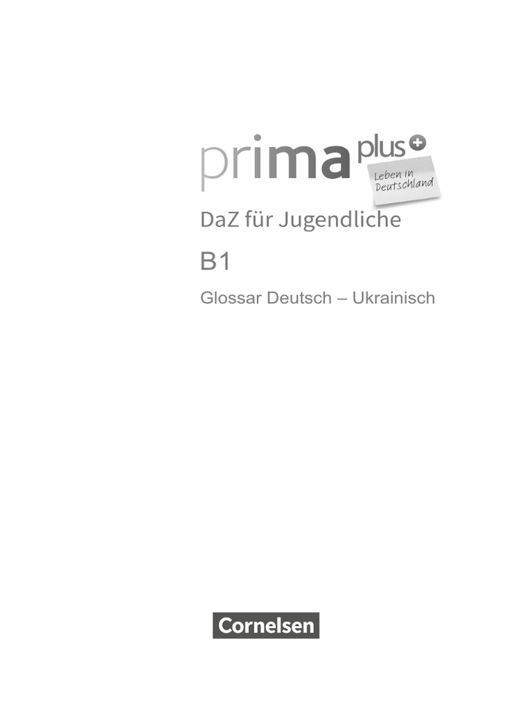 Prima Plus - Leben in Deutschland Glossar B1 | PDF