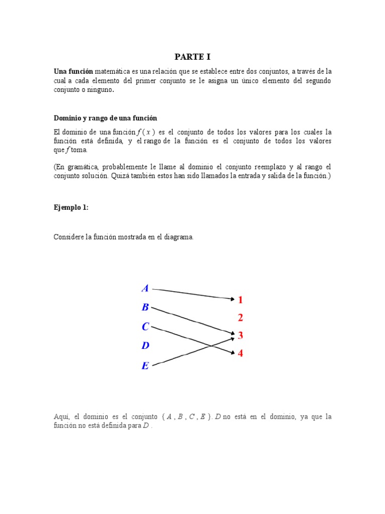 Matematica Funcion Dominio y Rango | PDF