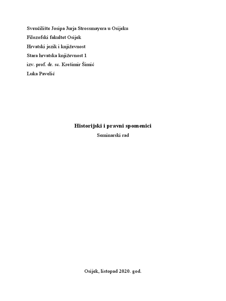 Historijski I Pravni Spomenici | PDF