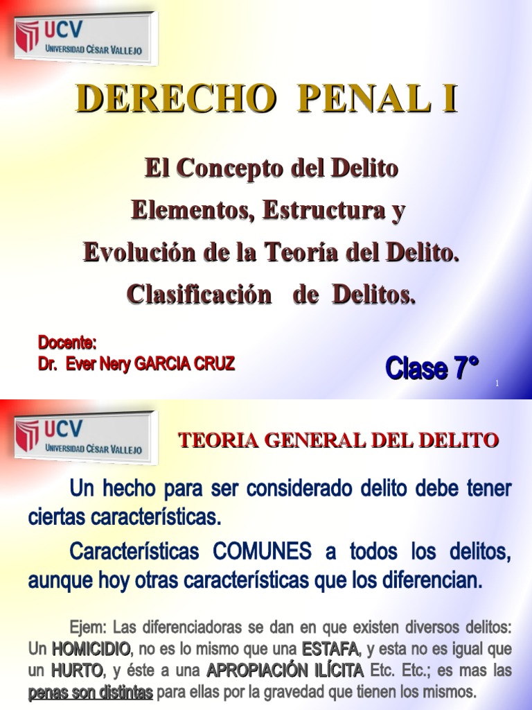 Sesion Nº7-C-Concepto Delito Elementos, Estructura y Evolución Teoría Del Delito | PDF | Derecho ...