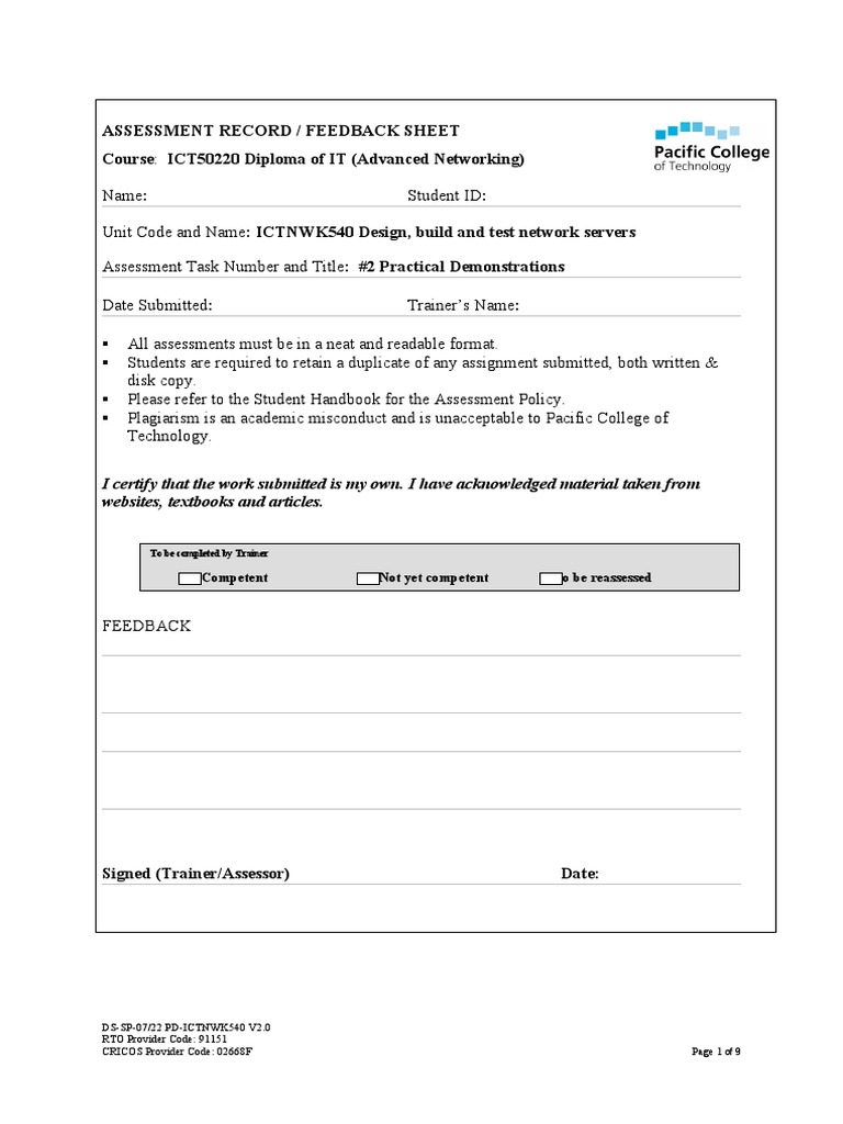 ICTNWK540 - Assessment 2 - Practical Demonstration | Download Free PDF ...