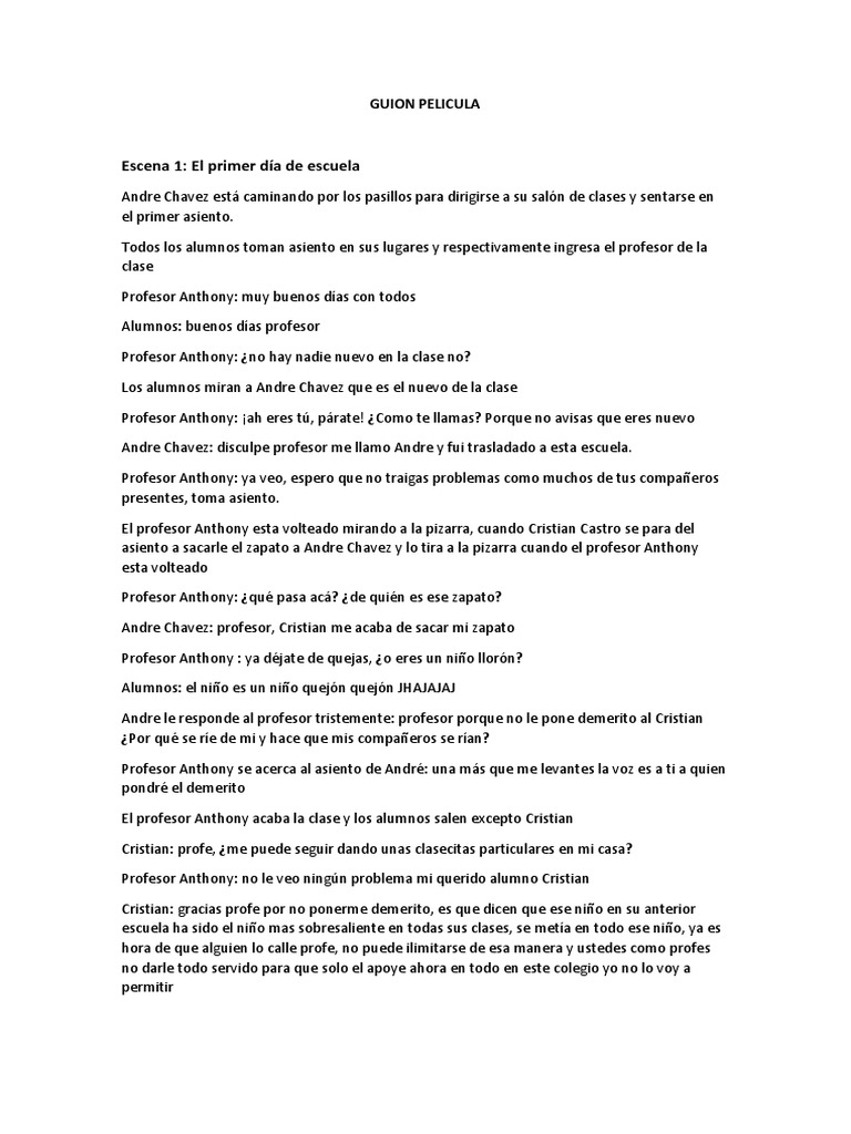 Guion Pelicula-Escena 1 | PDF