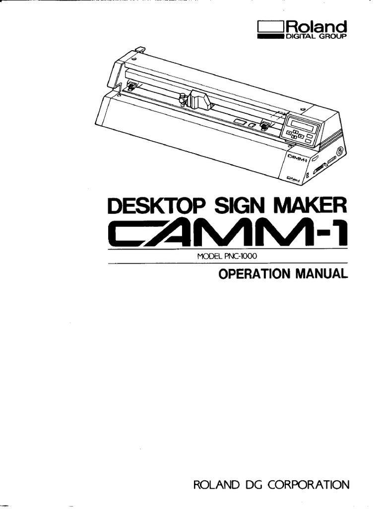 Roland PNC-1000 CAMM-1 Manual | PDF