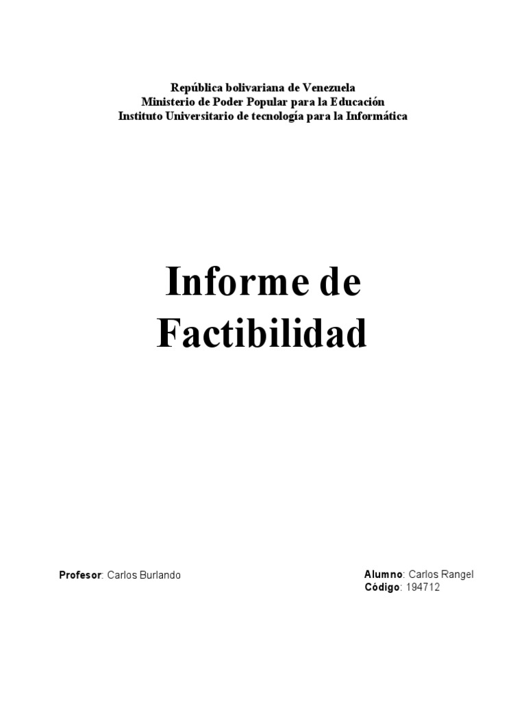 Informe de Factibilidad | PDF | Hardware de la computadora | Servidor (Computación)