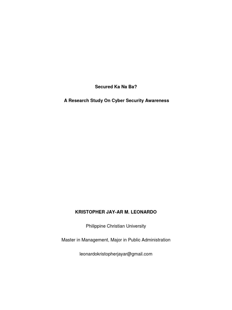 Cyber Security Research Paper Kristopher Jay Ar M. Leonardo | PDF ...