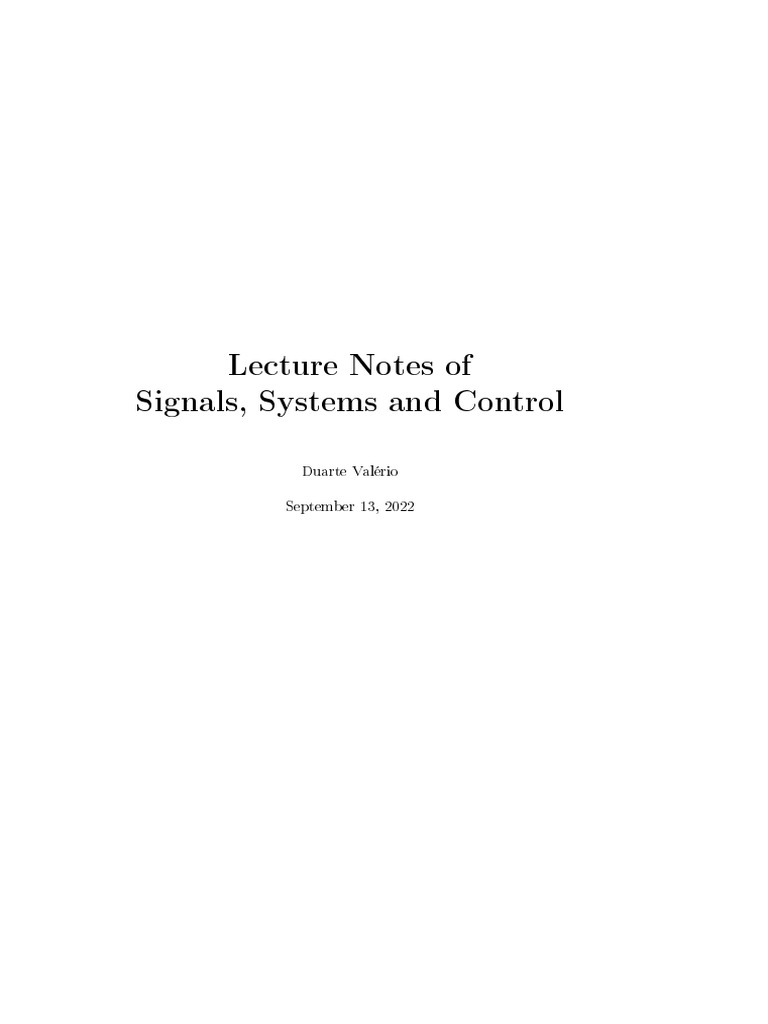 Signals Systems And Control Pdf Control Theory Actuator 