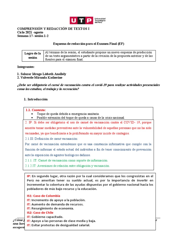S17.s1 - s2 Esquema para Examen Final | Descargar gratis PDF | Salud pública | Ciencias de la Salud