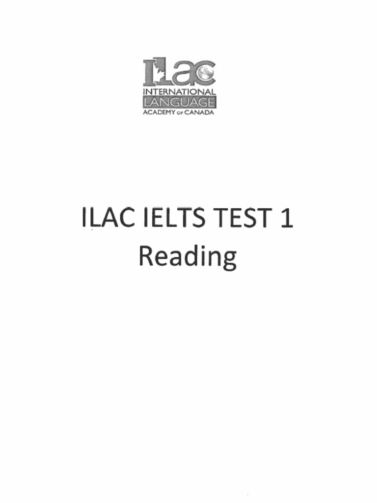 ILAC IELTS Test 01 - Reading | PDF