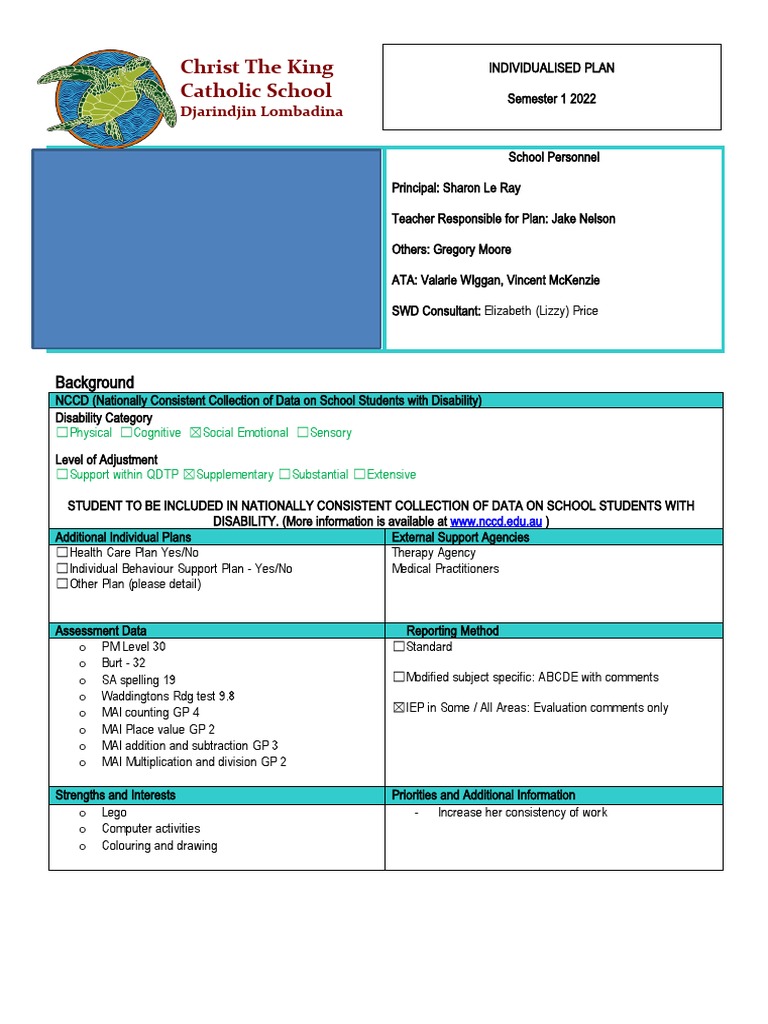 iep example | PDF | Individualized Education Program | Cognition