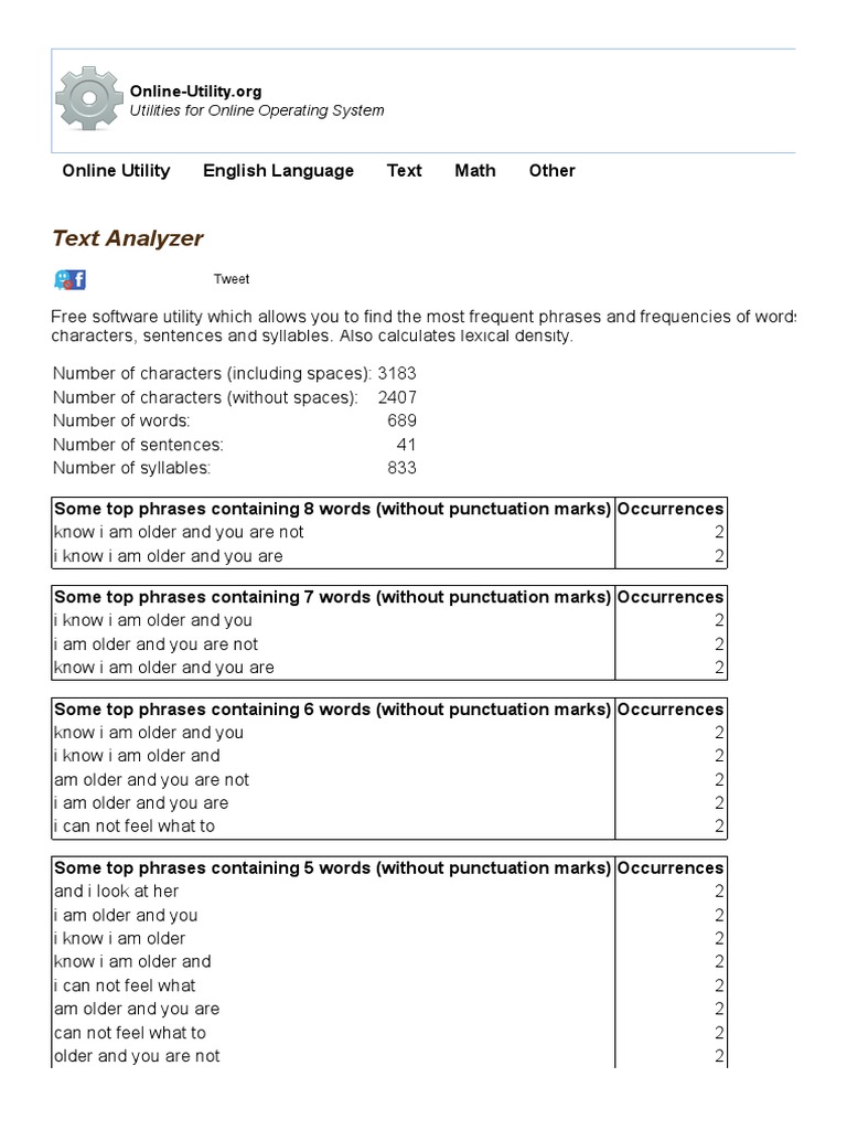 Text Analyzer - Text Analysis Tool - Counts Frequencies of Words ...