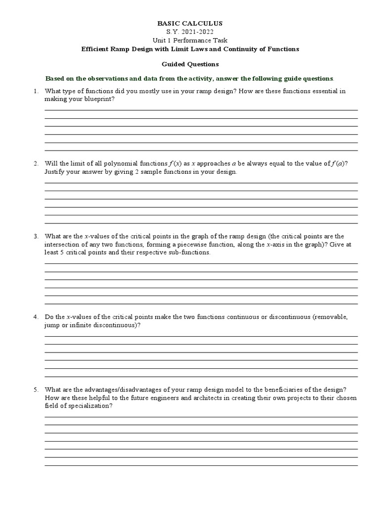 BasCal PETA 1 Ramp Design Guide Question and Peer Evaluation Format ... BasCal PETA 1 Ramp Design Guide Question and Peer Evaluation Format ...
