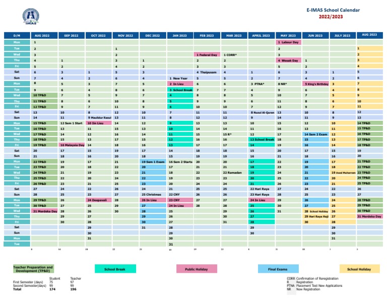 E-IMAS School CALENDAR 2022-2023 | PDF | Observances | Public Holiday