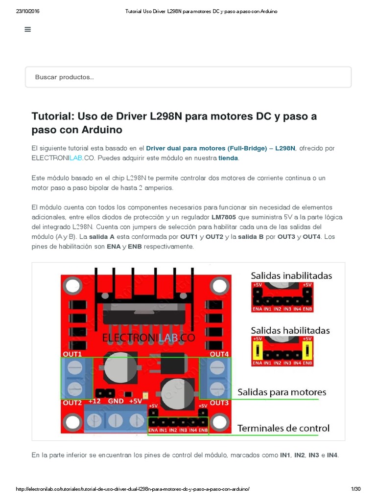 Practica Motores DC Con Arduino | PDF | Arduino | Electrónica