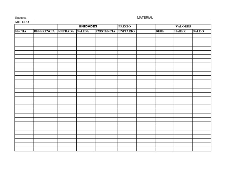 Hoja de Cardex | PDF