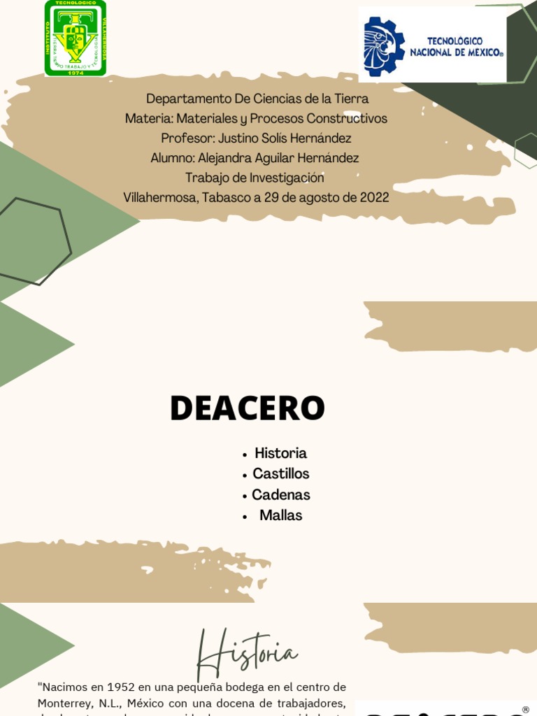 Historia y Productos de Deacero | PDF | Cable | Acero