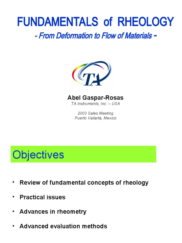 Fundamentals of Rheology | PDF | Rheology | Viscoelasticity