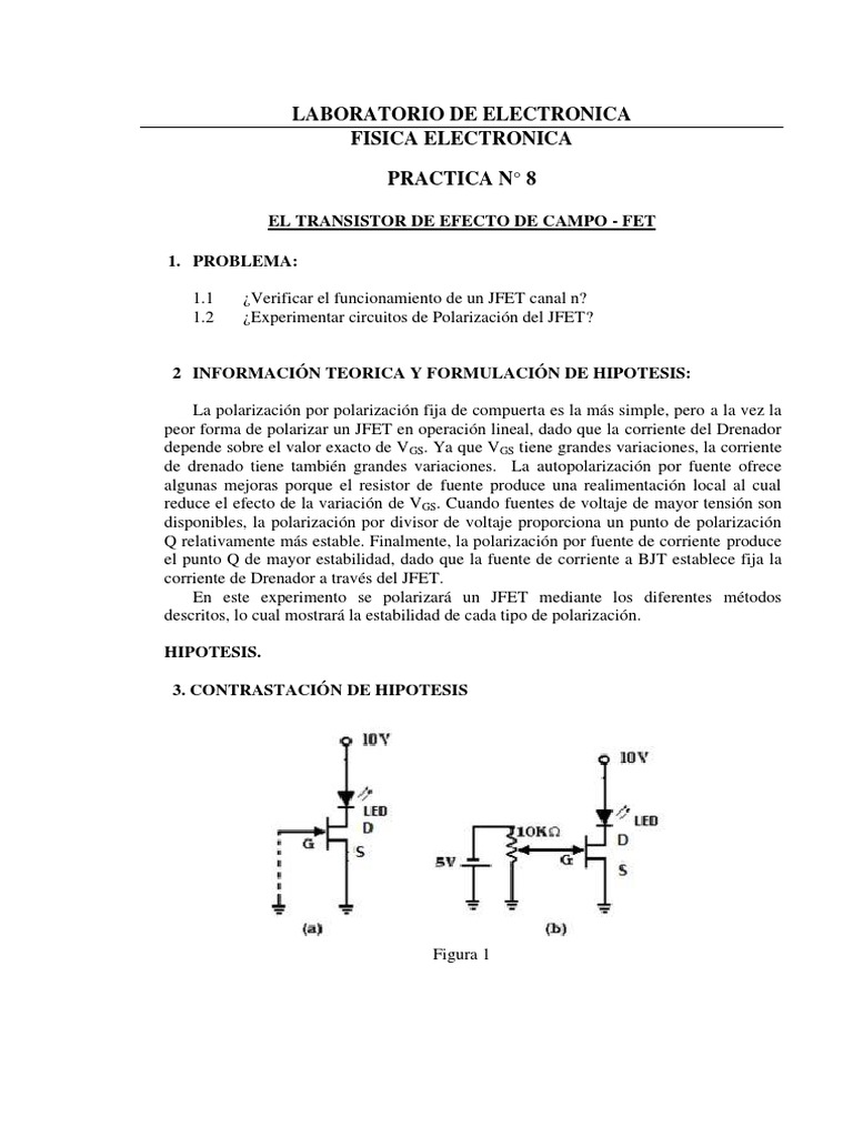 GUIA 08 El Transistor de Efecto de Campo FET | PDF | Transistor de efecto de campo | Transistor