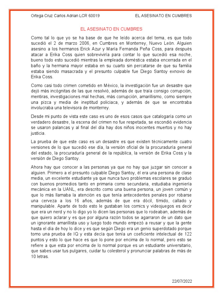 El Asesinato en Cumbres | PDF