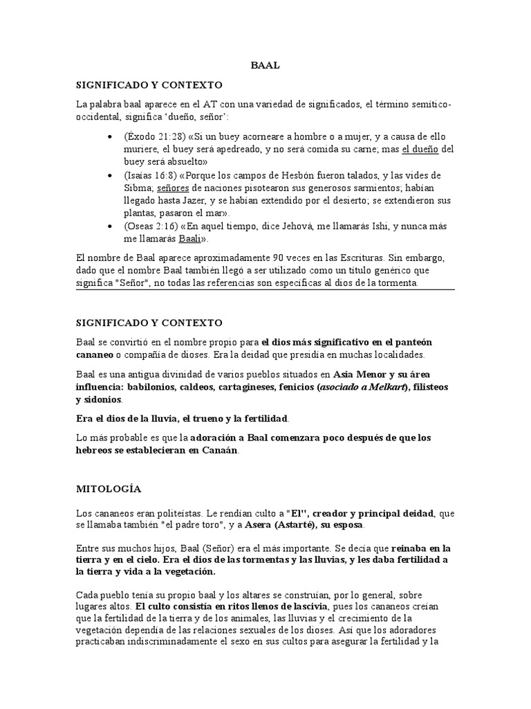 Baal y Dagon | PDF | Filisteos | Canaán