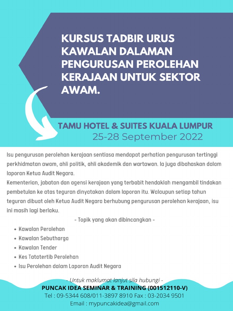 Kursus Pengurusan Perolehan Kerajaan | PDF