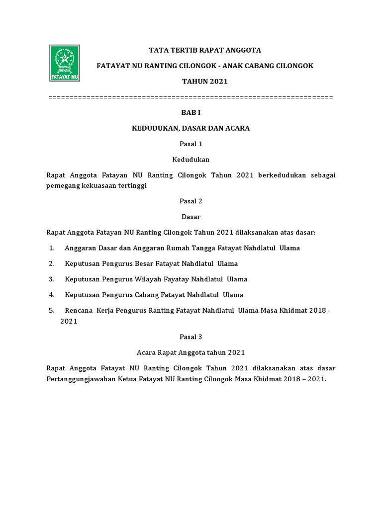 Tata Tertib Musran | PDF