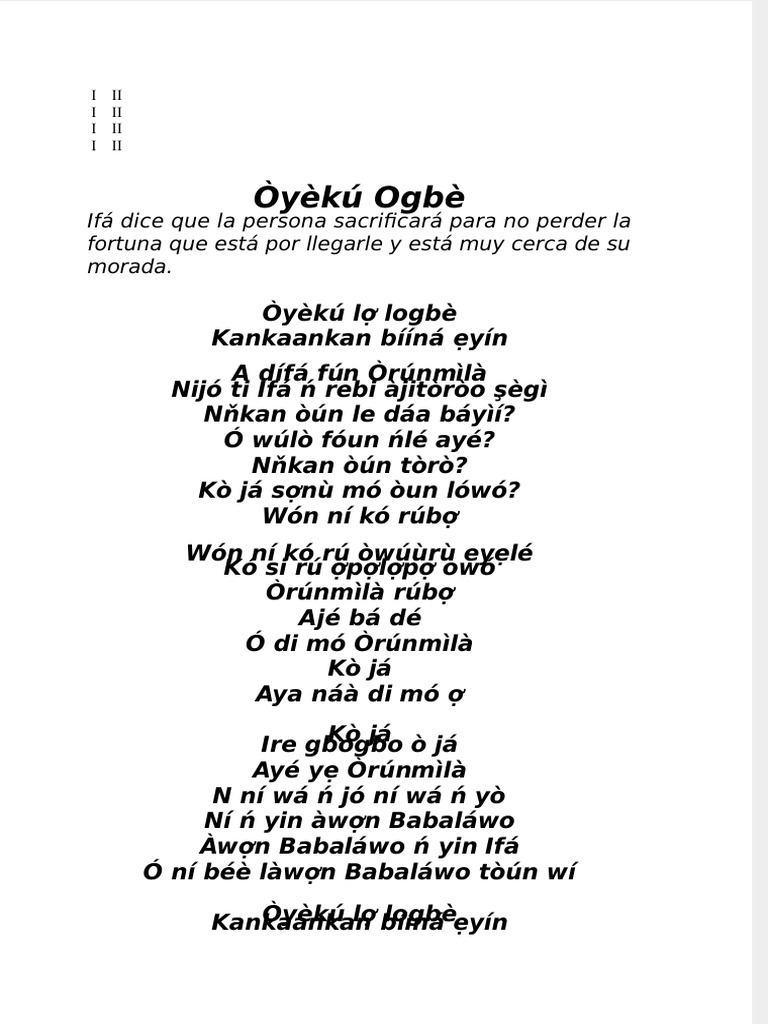 Oyeku Ogbe | PDF | Religiones religiosas | Religión étnica