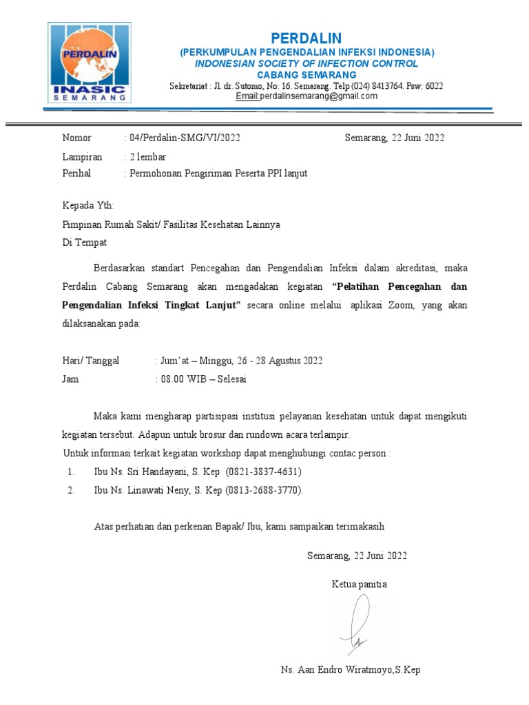 Surat Permohonan Pengiriman Peserta PPI LAnjut | PDF