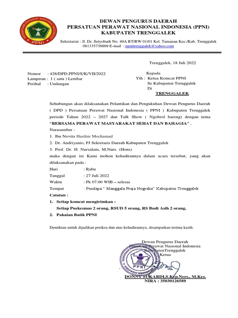 Undangan Pelantikan DPD | PDF