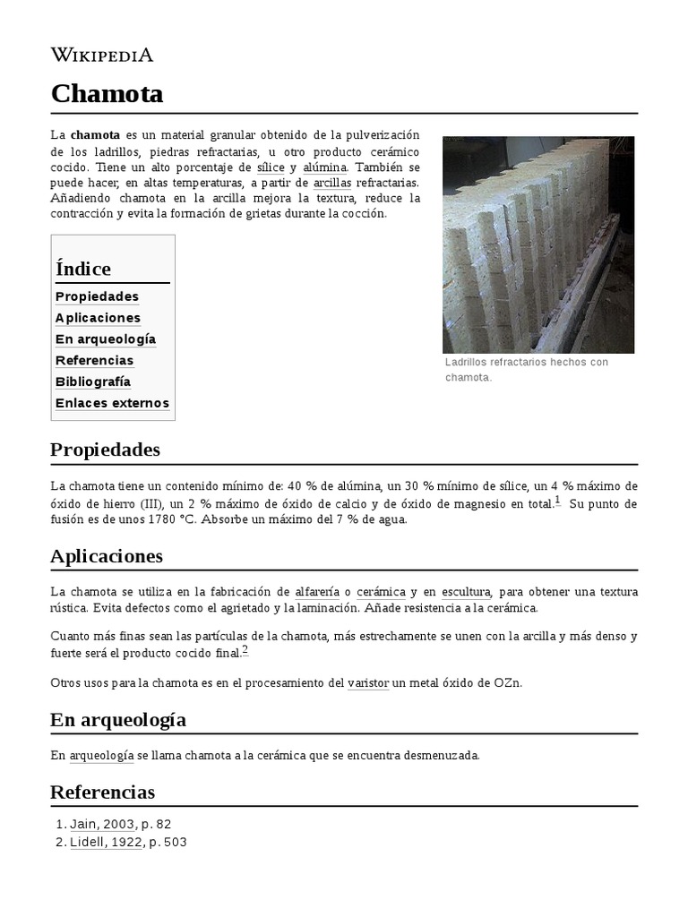 Chamota: Material en Cerámica y Arqueología | PDF | Materiales de ...