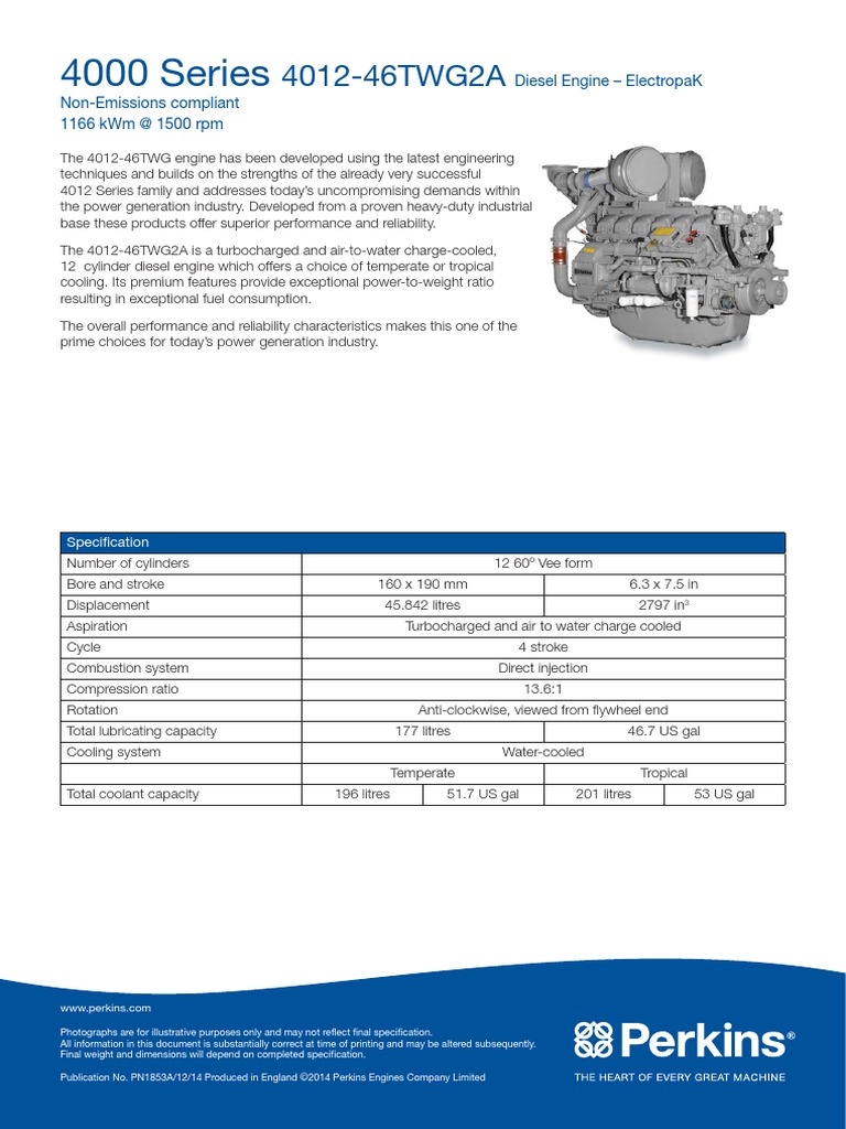 4012 46twg2a | PDF | Diesel Engine | Internal Combustion Engine