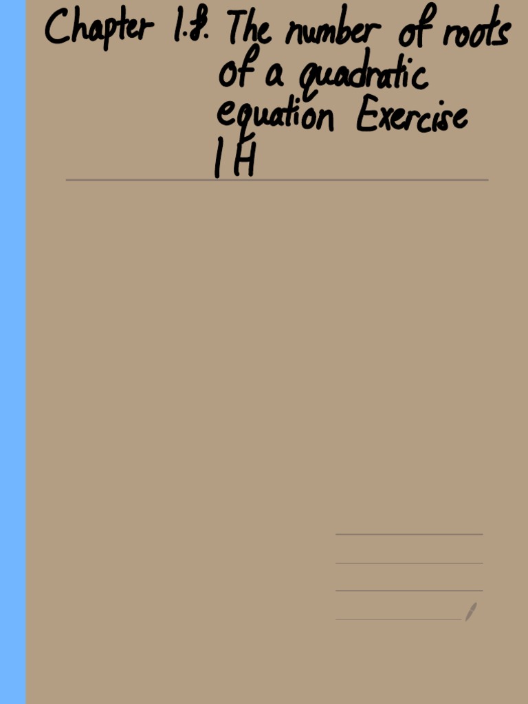 Chapter 1.8. The Number of Roots of A Quadratic Equation | PDF | Mathematical Objects | Number ...