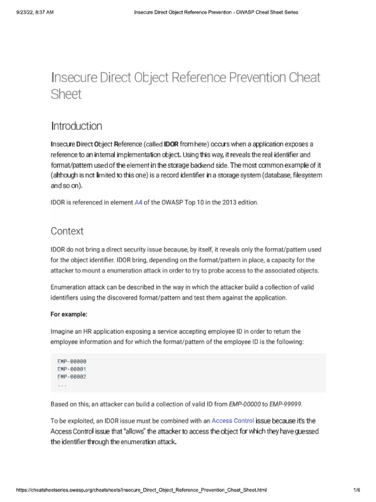 Insecure Direct Object Reference | PDF